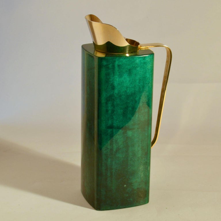 Thermos Flask Aldo Tura Green Parchment at 1stDibs