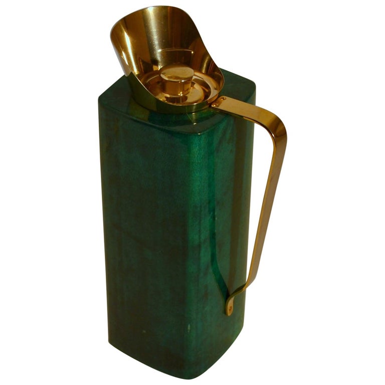 Thermos Flask Aldo Tura Green Parchment at 1stDibs