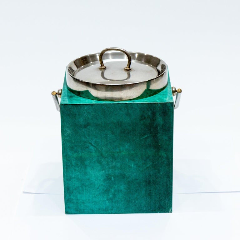 Aldo Tura Goatskin Ice Bucket For Sale at 1stDibs