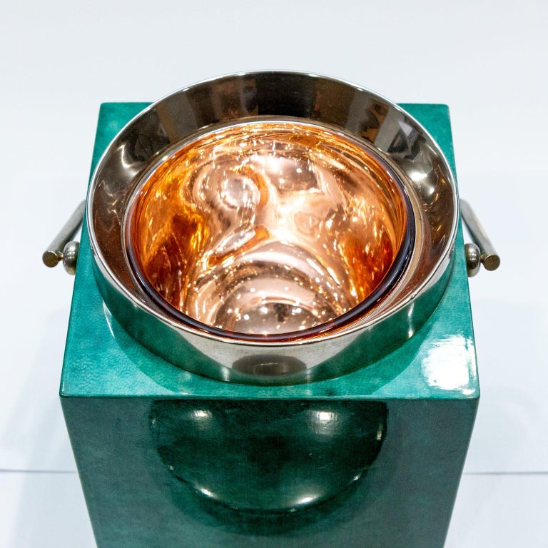 Aldo Tura Goatskin Ice Bucket For Sale at 1stDibs