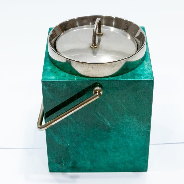 Aldo Tura Goatskin Ice Bucket For Sale at 1stDibs