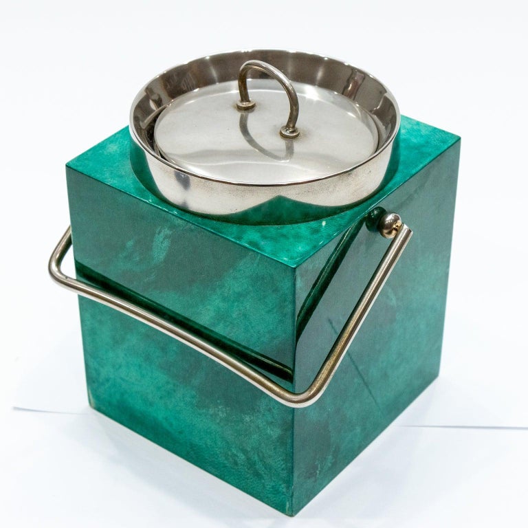 Aldo Tura Goatskin Ice Bucket For Sale at 1stDibs