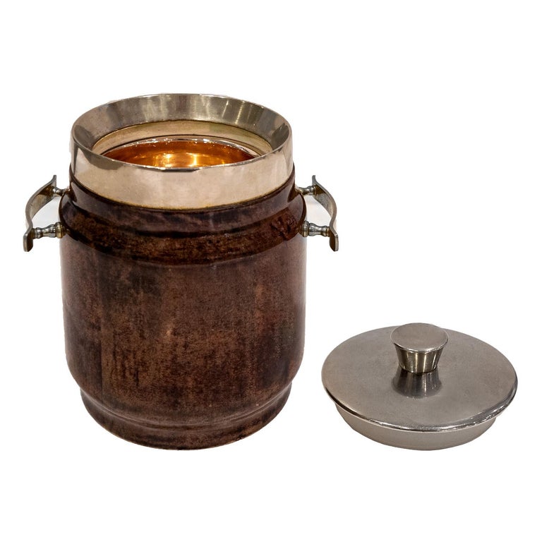 Aldo Tura Ice Bucket in Lacquered Goatskin 1970s For Sale at 1stDibs
