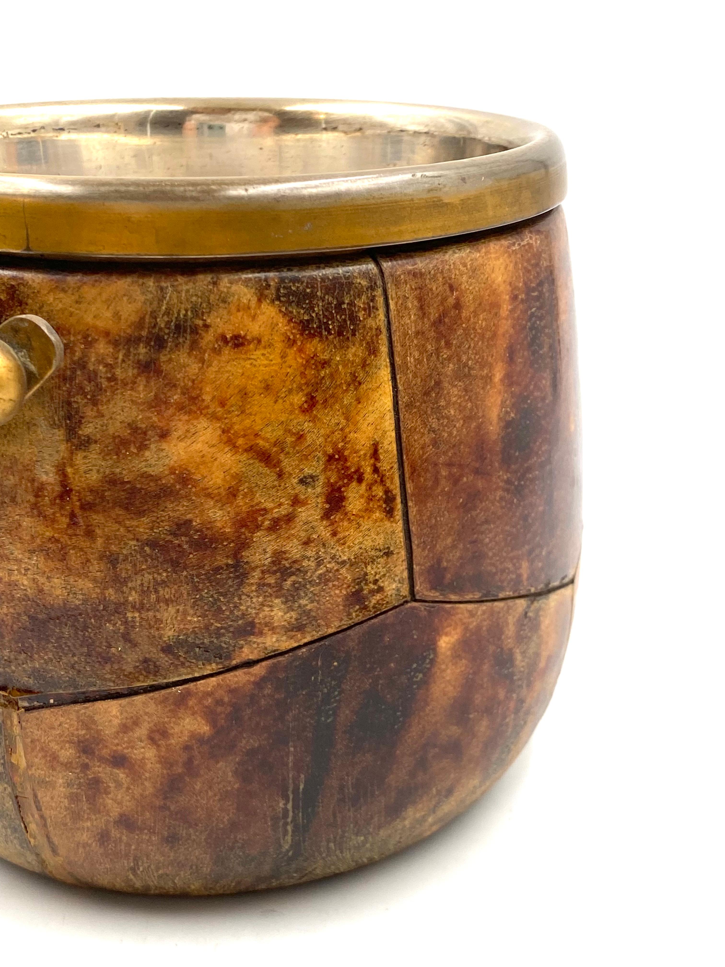 Aldo Tura, Luxury Barware Set in Brass and Parchment, Italy early 1950s ...