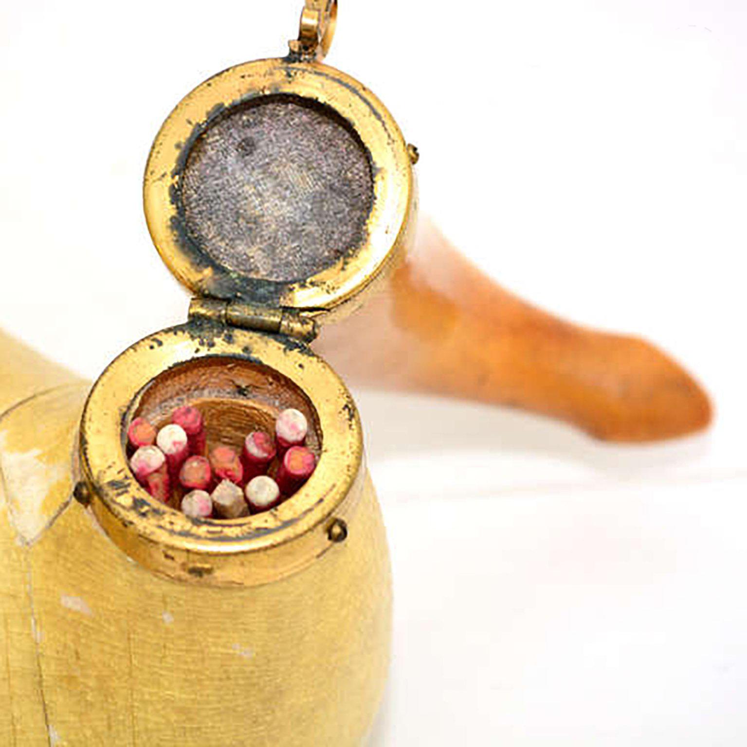 1940s Aldo Tura Macabo Tobacco Pipe Container Lacquered Goatskin Brass ...