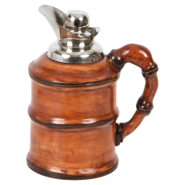 Aldo Tura Mid-Century Bamboo and Metal Italian Thermos for Macabo ...