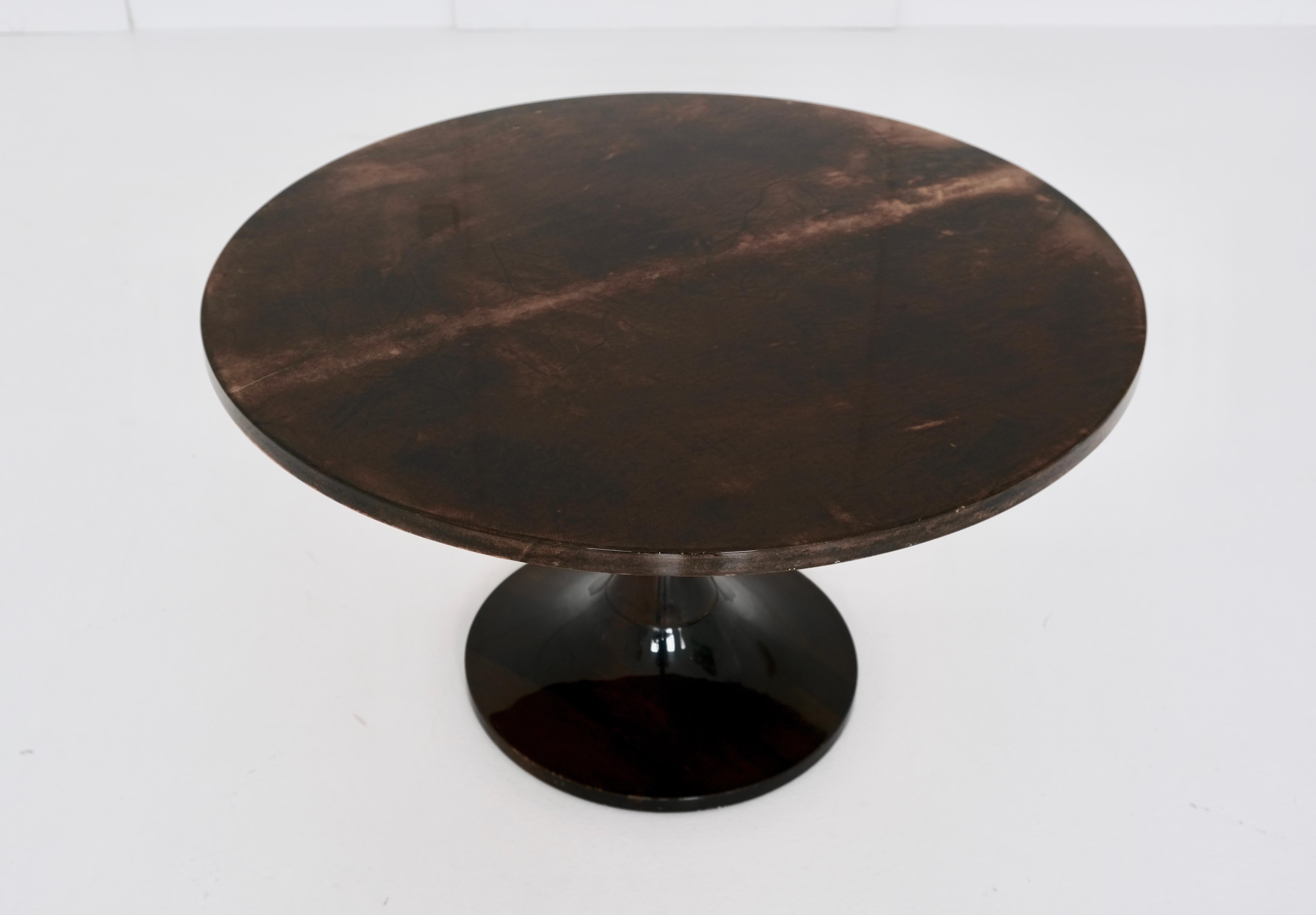 Aldo Tura Side Table with Lacquered Goat Skin, Italy, 1960s For Sale at ...