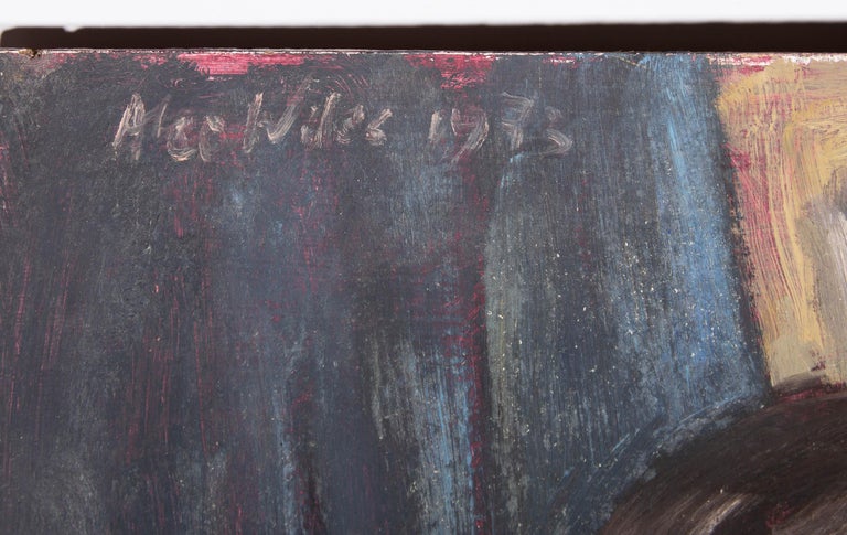 Alec Wiles - Alec Wiles (1924-2021) - 1973 Oil, Lady In Lilac and Green ...