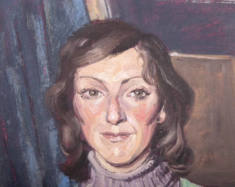 Alec Wiles - Alec Wiles (1924-2021) - 1973 Oil, Lady In Lilac and Green ...