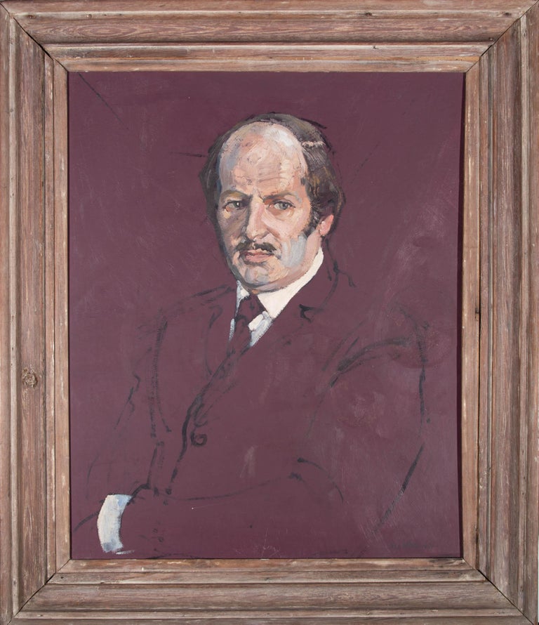 Alec Wiles - Alec Wiles (1924-2021) - 1974 Oil, Burgundy Man For Sale ...