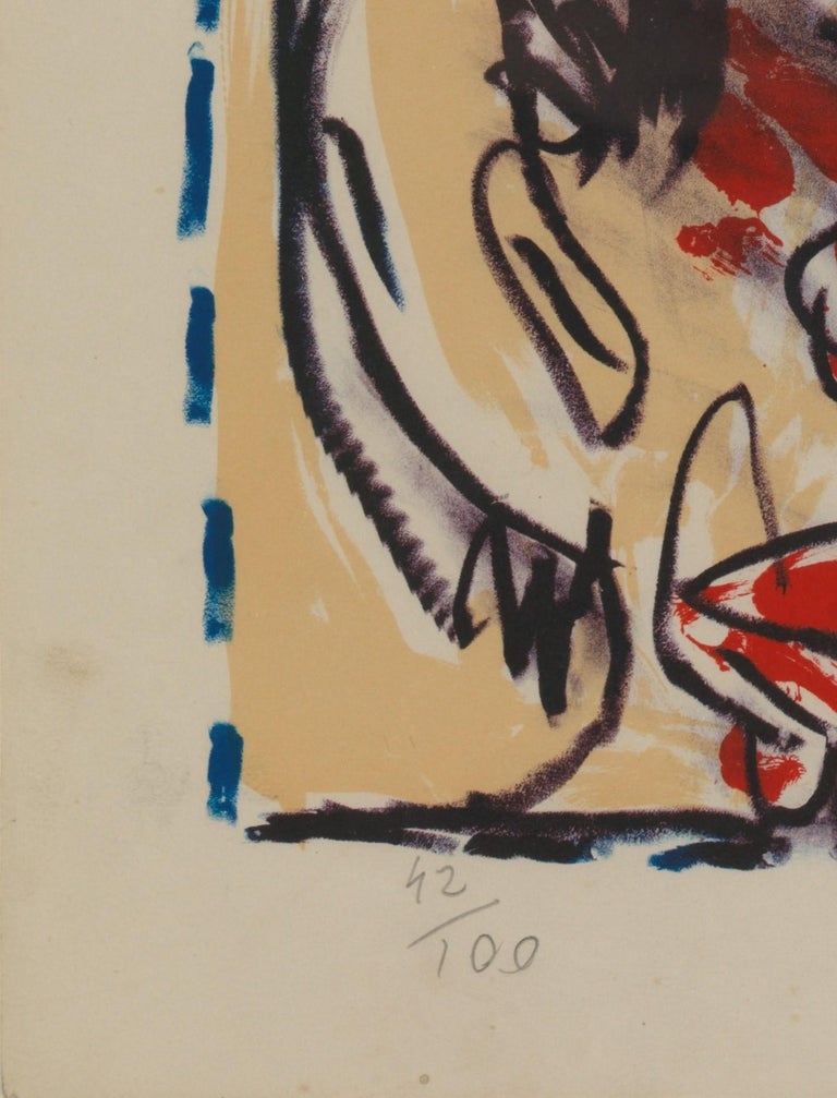 Alechinsky Pierre '1927-' Abstract Lithography Framed and Signed at 1stDibs