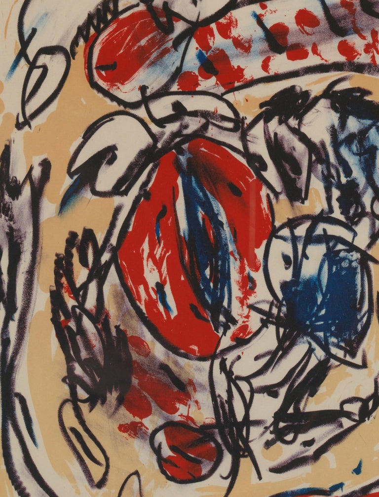 Alechinsky Pierre '1927-' Abstract Lithography Framed and Signed at 1stDibs