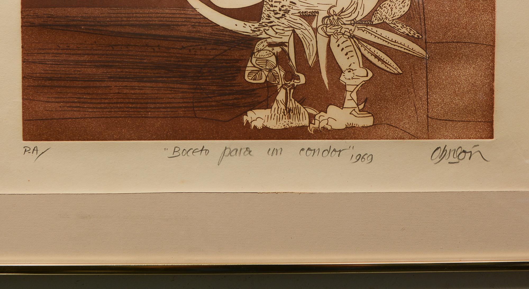 Alejandro Obregon Signed Artist Proof Print "Boceto Para Un Condor" at ...