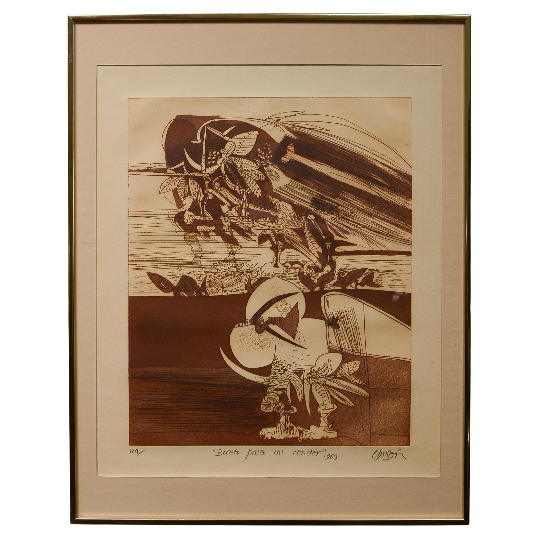 Alejandro Obregon Signed Artist Proof Print "Boceto Para Un Condor" at ...