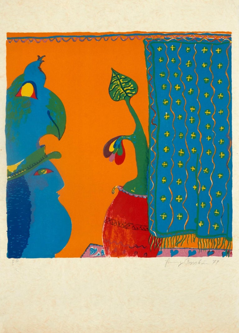 Alekos Fassianos - Blue Faced Man by Alekos Fassianos, 1977 For Sale at ...