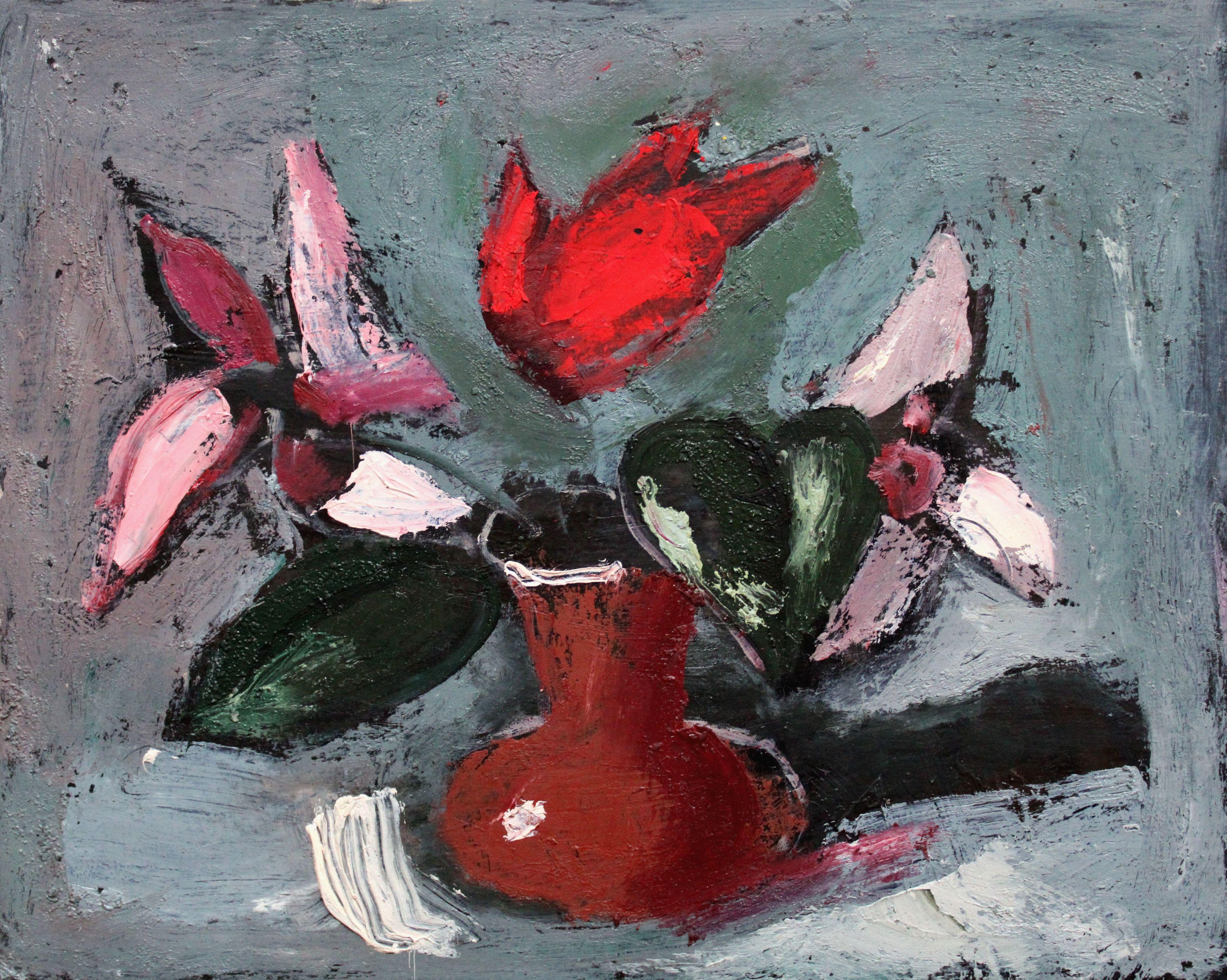 Aleksandr Rodin - Flowers. Oil on cardboard, 40x50 cm For Sale at 1stDibs