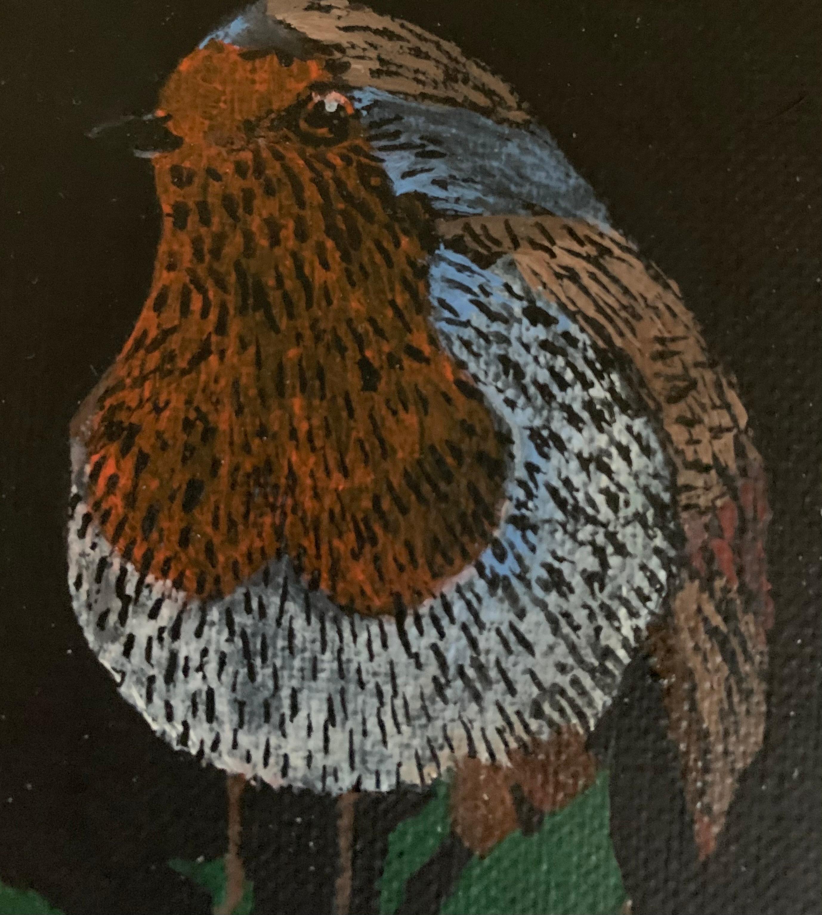 Aleksandra Bujnowska - Robin - Contemporary Figurative Animals Oil ...