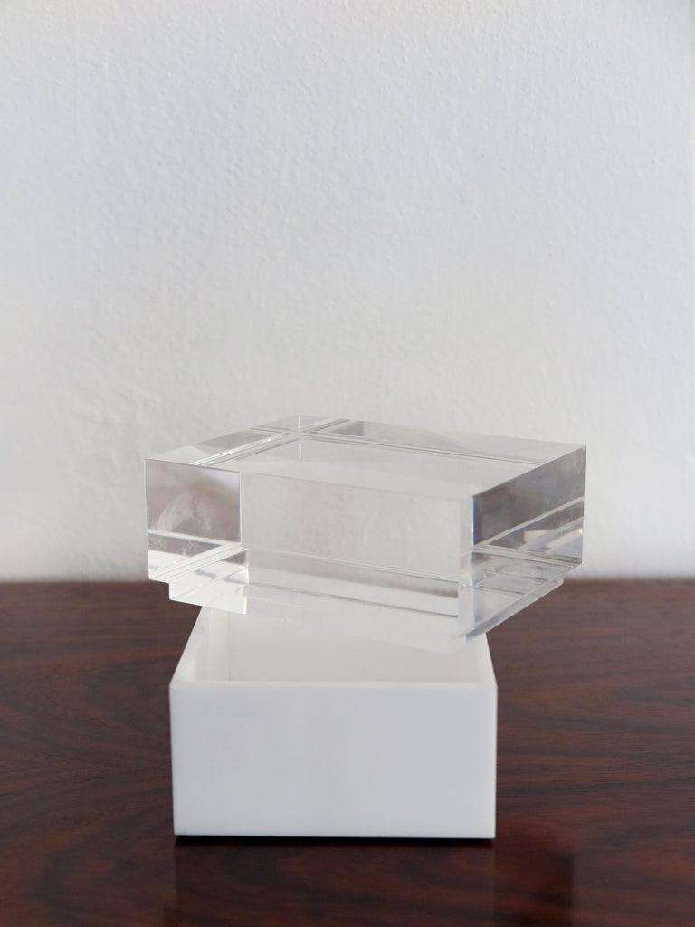 Alessandro Albrizzi Italian White Perspex Boxes 1990s For Sale at 1stDibs