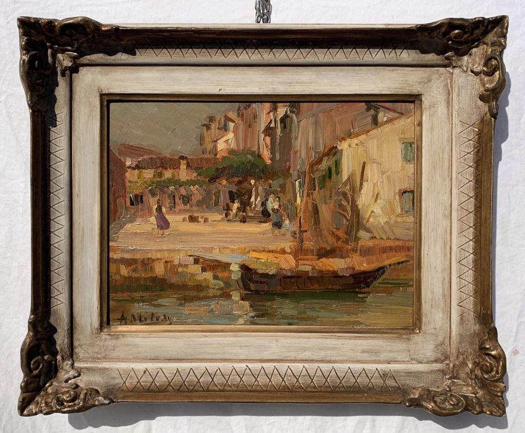 Alessandro Milesi - Alessandro Milesi - Late 19th century Venetian view ...