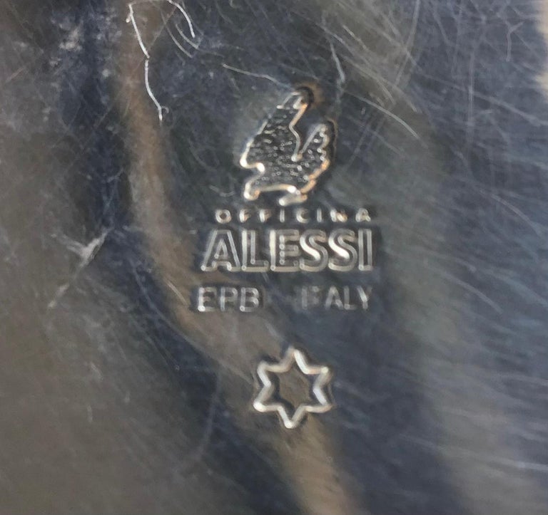 Alessi Silver Wet Steel Tea Set Oronda “Oscar Tusquets” Silver Wood ...