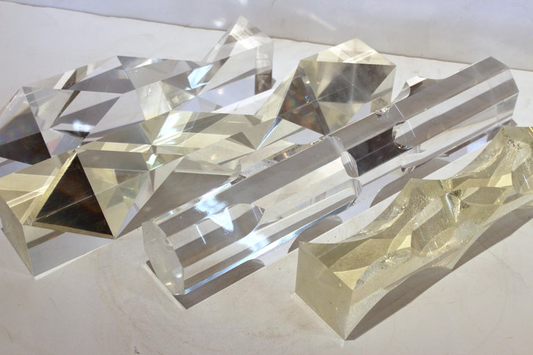 Alessio Tasca Italian Modern Abstract Lucite 'Fusina' Prism Sculptures ...