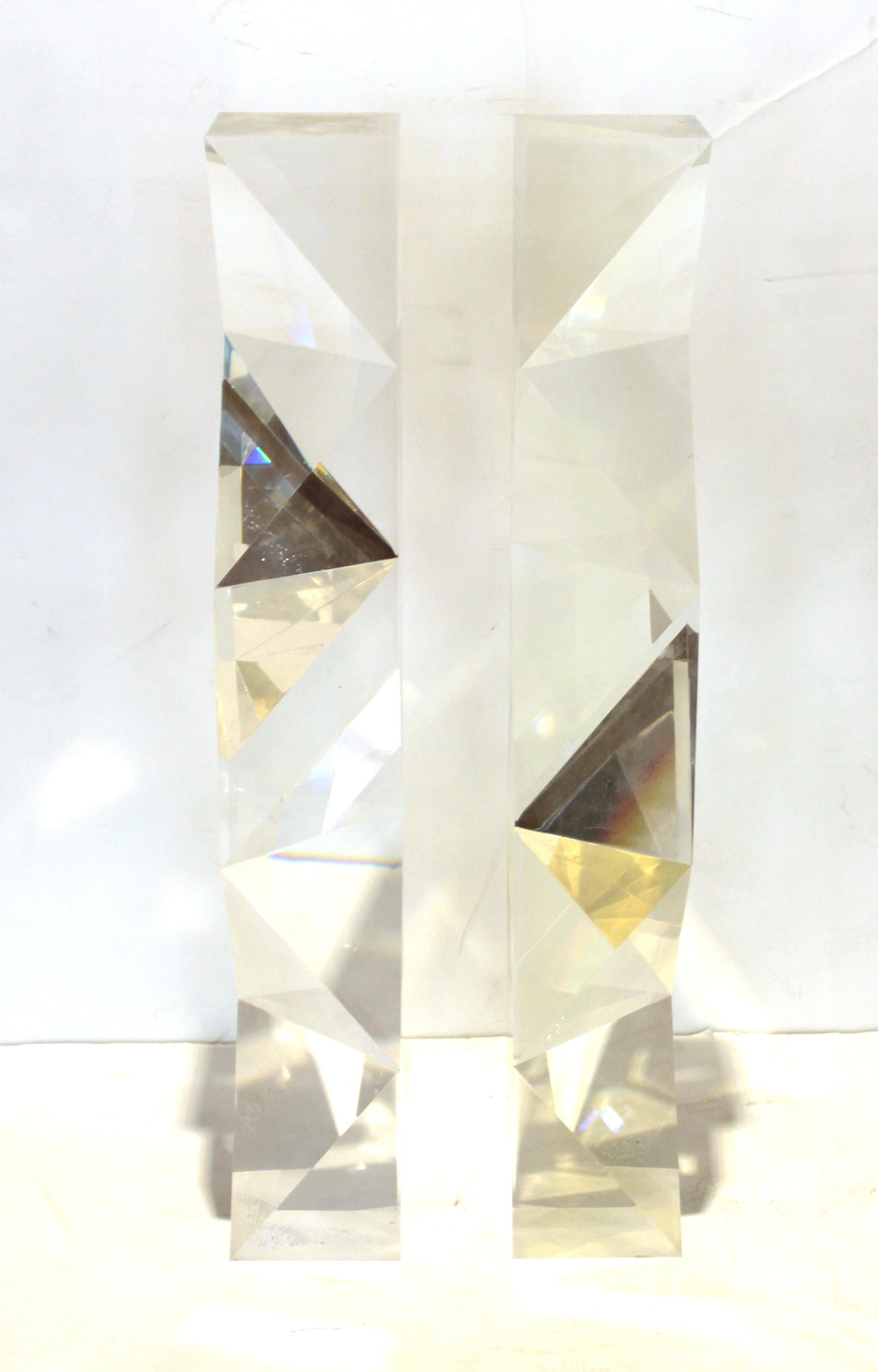 Alessio Tasca Italian Modern Abstract Lucite 'Fusina' Prism Sculptures ...