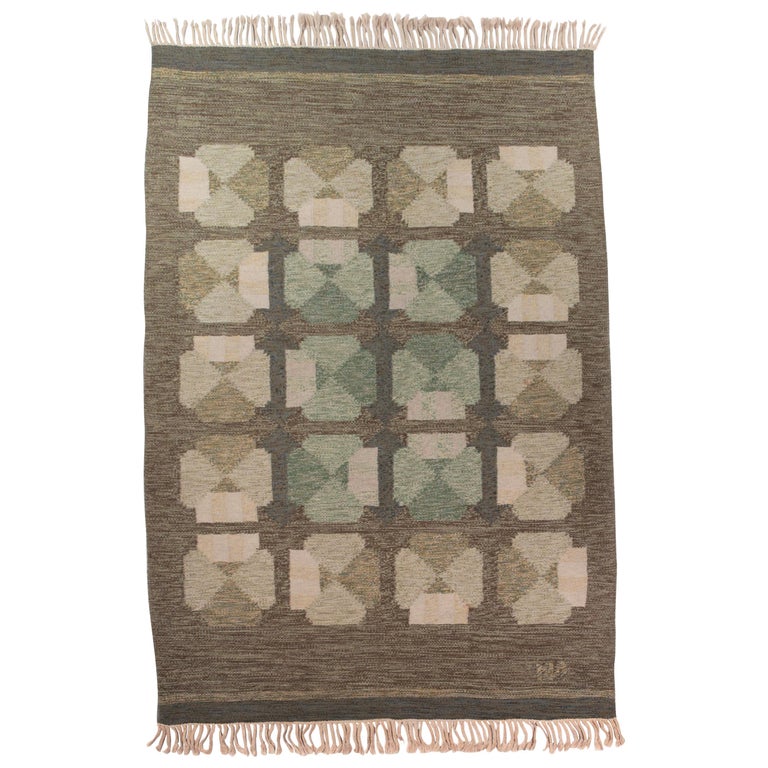 Alestalon Mattokutomo Finnish Flat-Weave Rug, Finland, 1950s For Sale ...