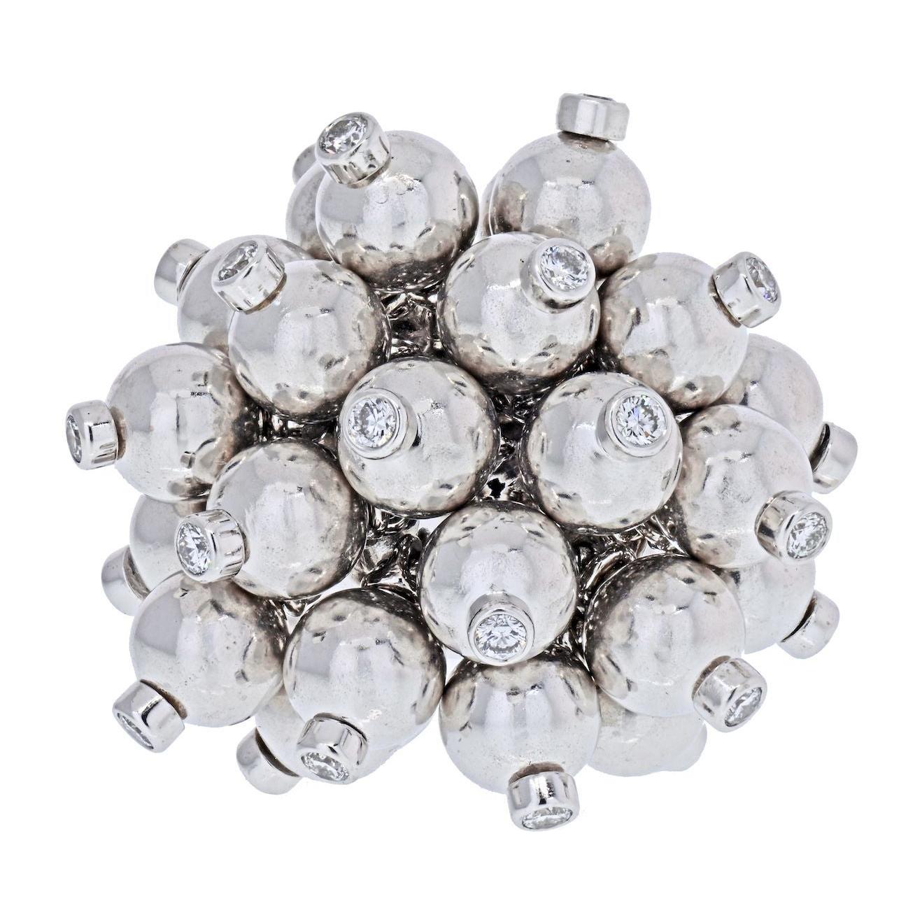 Aletto Brothers Diamond Gold Pom Pom Ring For Sale at 1stDibs