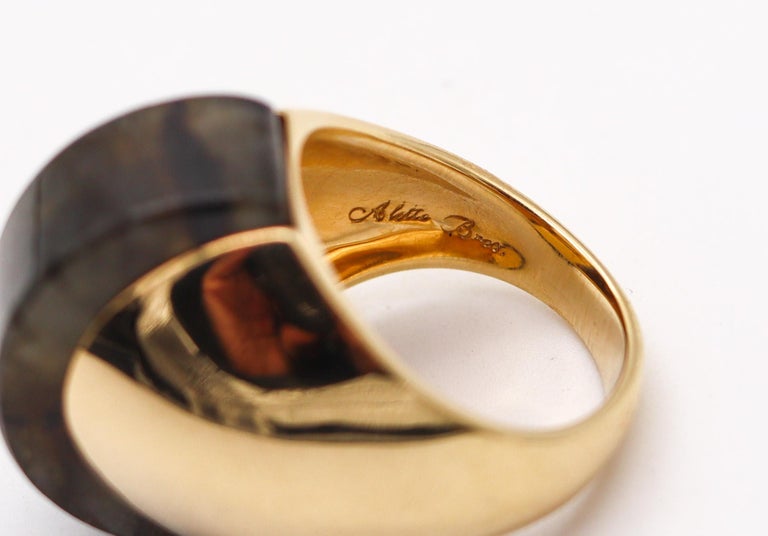 Aletto Brothers Geometric Cocktail Ring in 18 Karat Yellow Gold with ...