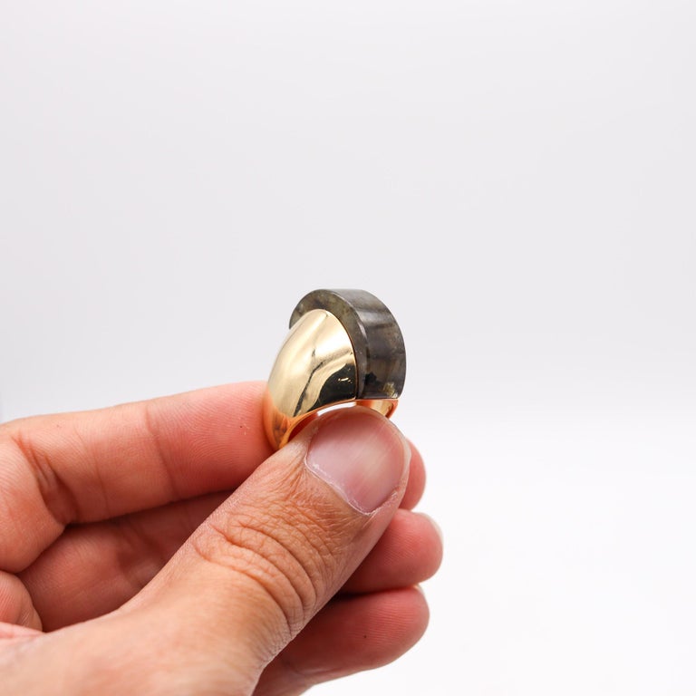 Aletto Brothers Geometric Cocktail Ring in 18 Karat Yellow Gold with ...