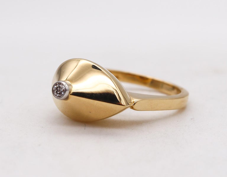 Aletto Brothers Stackable Medium Pear Shaped Ring in 18kt Yellow Gold ...