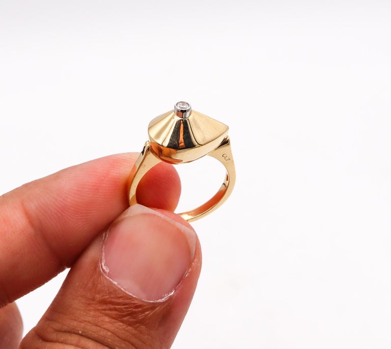 Aletto Brothers Stackable Medium Pear Shaped Ring in 18kt Yellow Gold ...