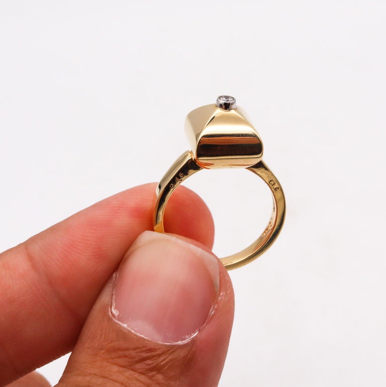 Aletto Brothers Stackable Small Pyramide Ring in 18kt Yellow Gold with ...