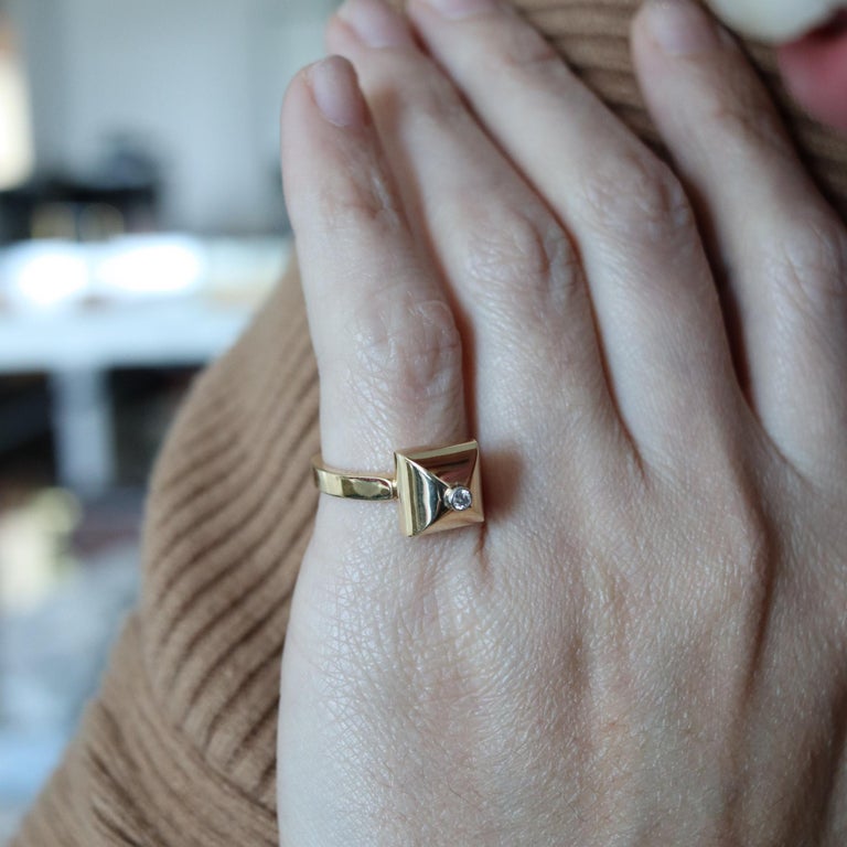 Aletto Brothers Stackable Small Pyramide Ring in 18kt Yellow Gold with ...