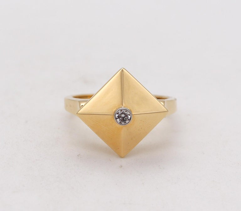 Aletto Brothers Stackable Small Triangular Ring in 18kt Yellow Gold ...