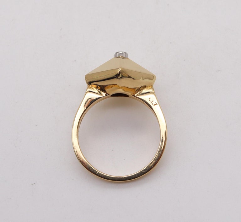 Aletto Brothers Stackable Small Triangular Ring in 18kt Yellow Gold ...