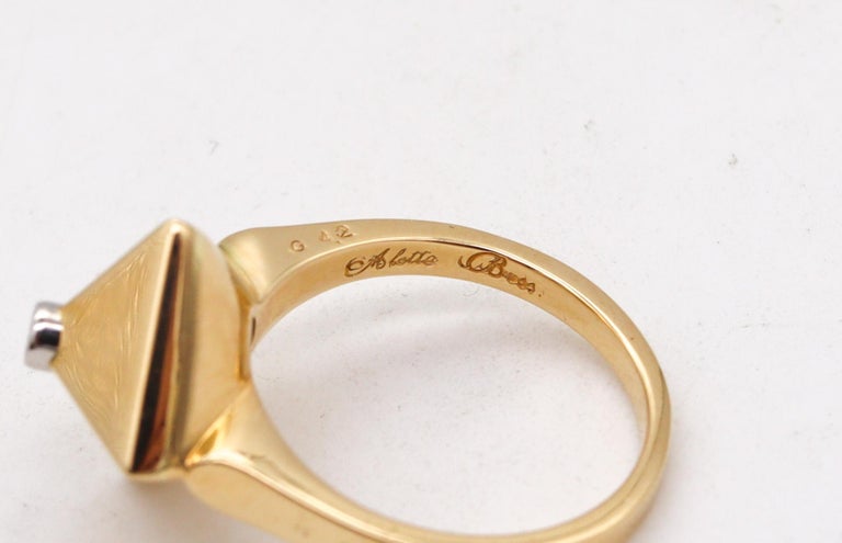 Aletto Brothers Stackable Small Triangular Ring in 18kt Yellow Gold ...