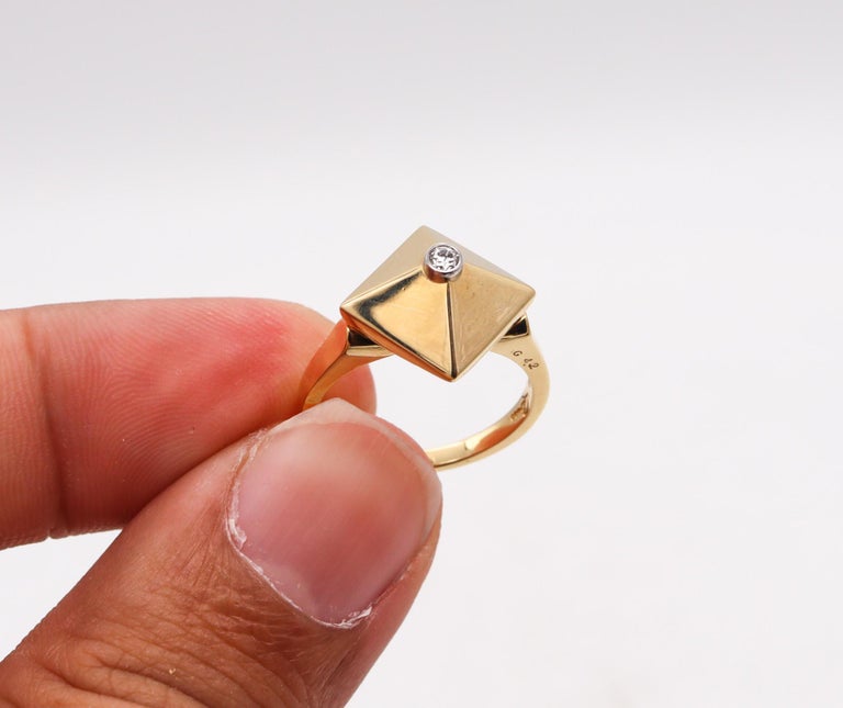 Aletto Brothers Stackable Small Triangular Ring in 18kt Yellow Gold ...