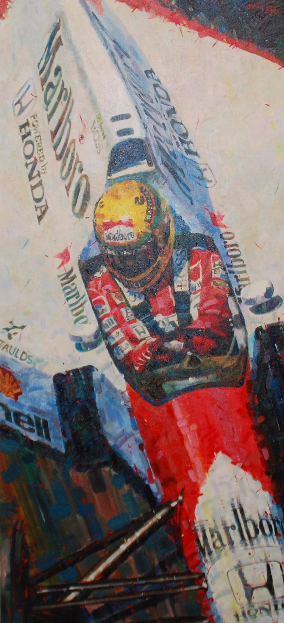Alex Balaguer - " SENNA " 1992 original realist acrylic painting at 1stDibs