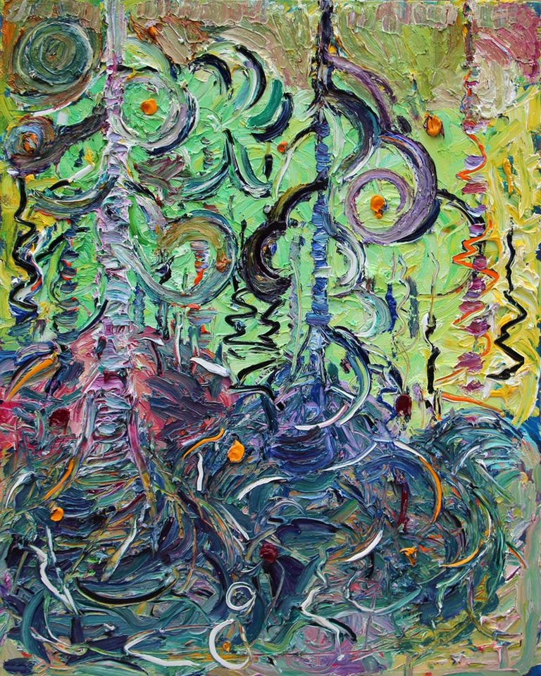 Alex Cameron - Green Forest, Alex Cameron, Oil on Canvas, Framed in ...