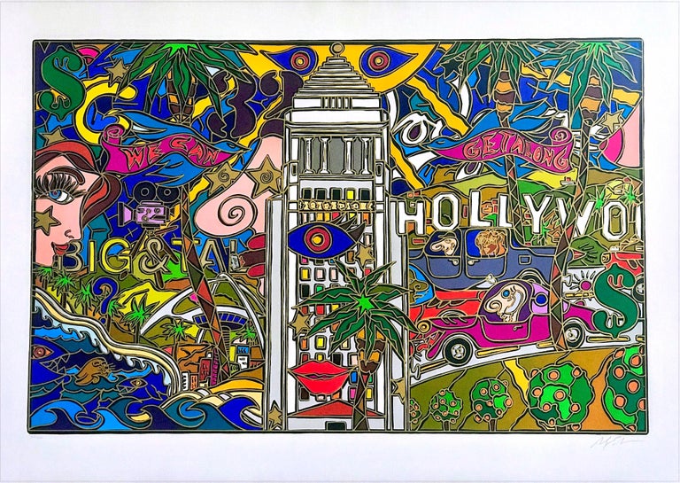 Alex Echo - L.A.! HOLLYWOOD Signed Lithograph, Los Angeles Icons, Pop ...