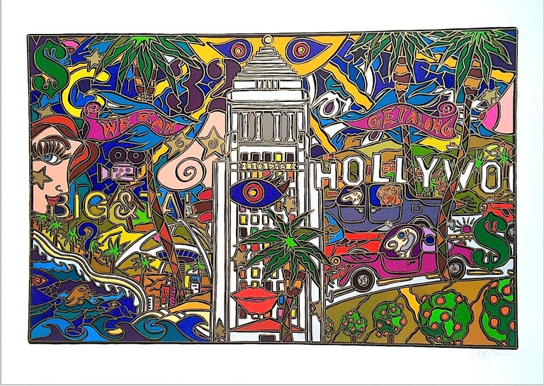 Alex Echo - L.A.! HOLLYWOOD Signed Lithograph, Los Angeles Icons, Pop ...