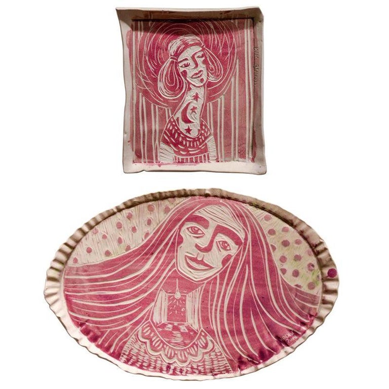 Alex Hodge - Diptych Madonna with Long Neck and Room in a Room, Carved ...