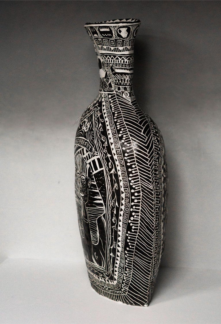 Alex Hodge - Set of Four Hand Built and Carved Porcelain Vases by Alex ...