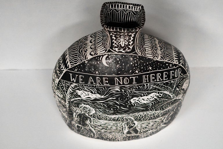 Alex Hodge - Set of Four Hand Built and Carved Porcelain Vases by Alex ...