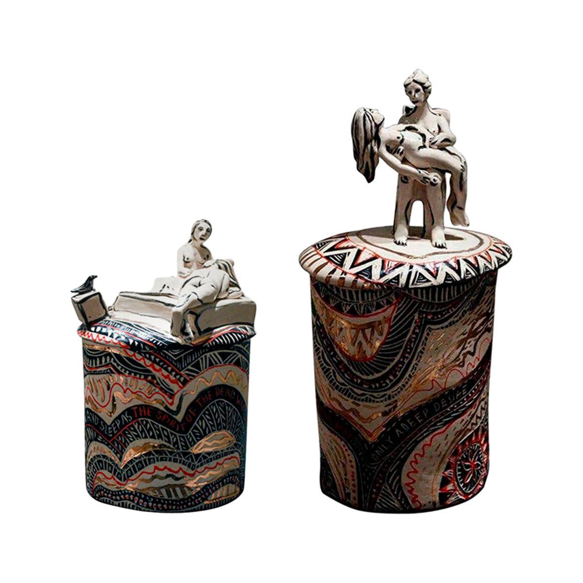 Alex Hodge - Set of Five Pieces in Porcelain and Gold, Alex Hodge For ...