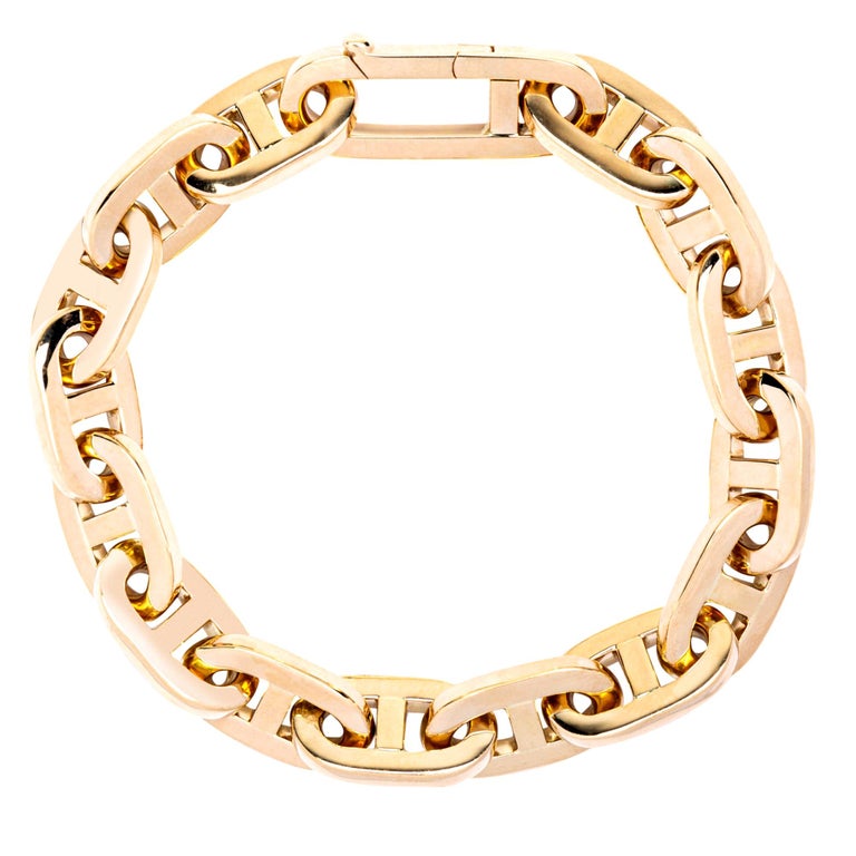 Alex Jona Yellow Gold Chaine d'Ancre Marine Link Chain Bracelet For ...
