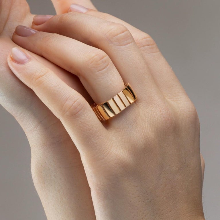 Alex Jona 18 Karat Yellow Gold Flexible Band Ring For Sale at 1stDibs