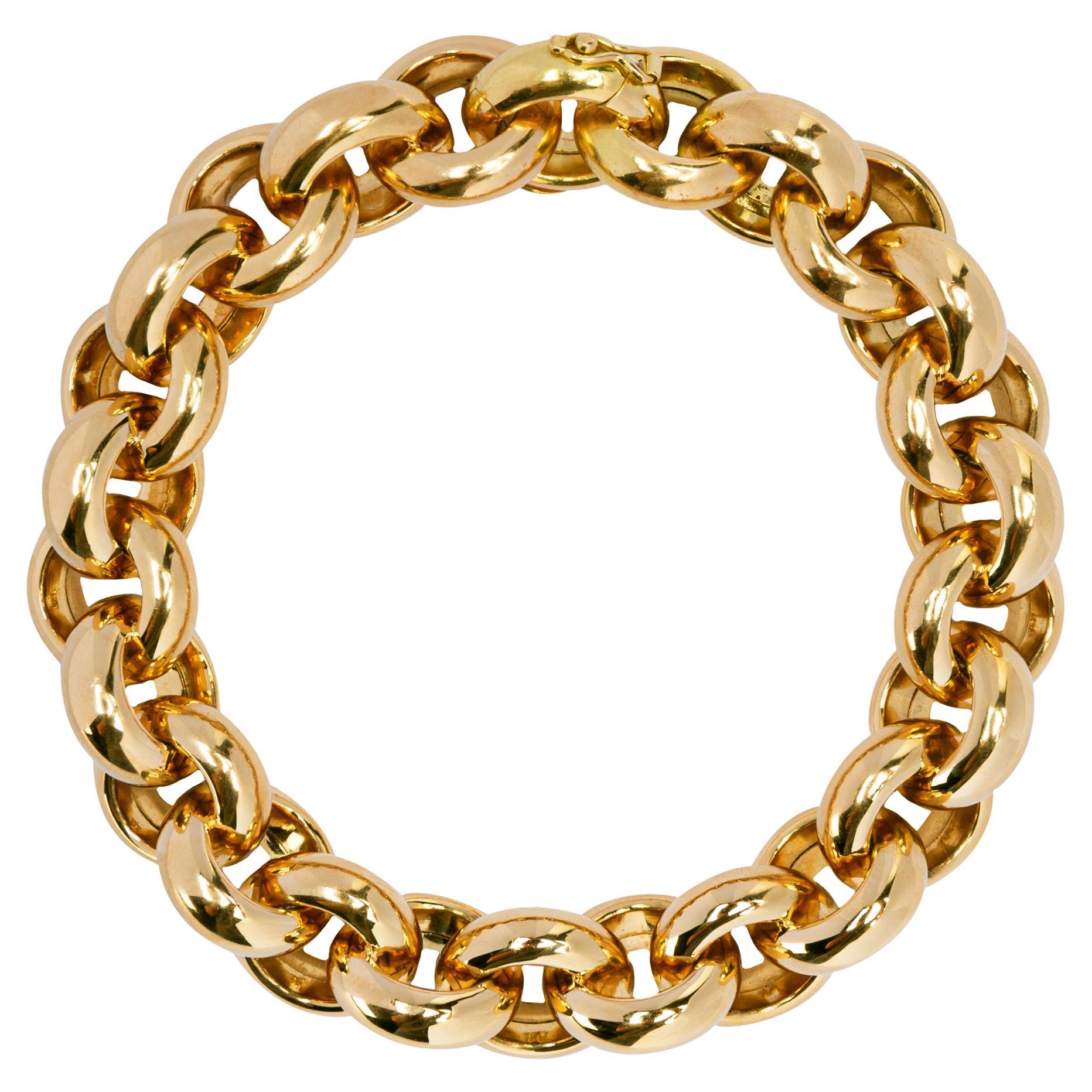 Tiffany and Co. Tiffany "T" Chain Link Bracelet 18 Karat Yellow Gold at ...