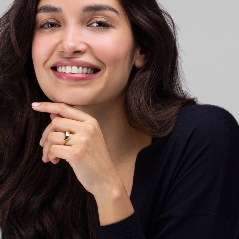 Alex Jona 18 Karat Yellow Gold Slide Wave Ring For Sale at 1stDibs